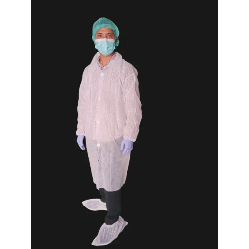 Jual Jas Lab / Coat Velcro Disposable Spundbound | Shopee Indonesia