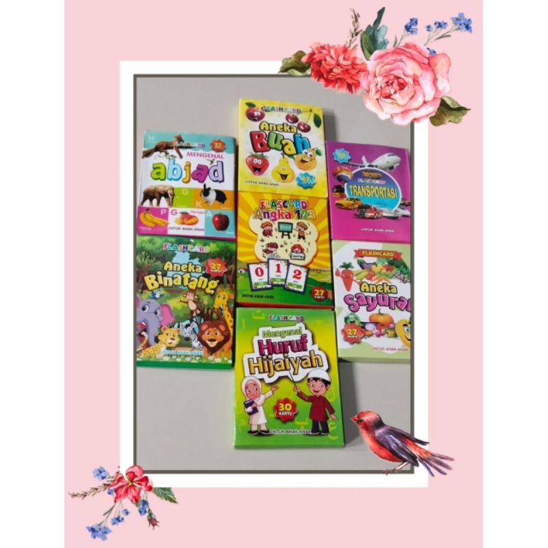 Jual buku paud FLASH CARD mengenal abjad,aneka binatang, aneka buah ...