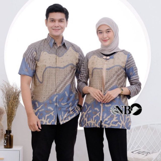 Jual NEW inara series baju batik couple lengan pendek blus bolero motif ...