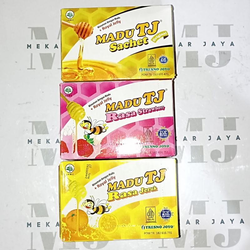 Jual Madu TJ Sachet All Variant Original/ Strawberry/ Jeruk 1 Box Isi ...