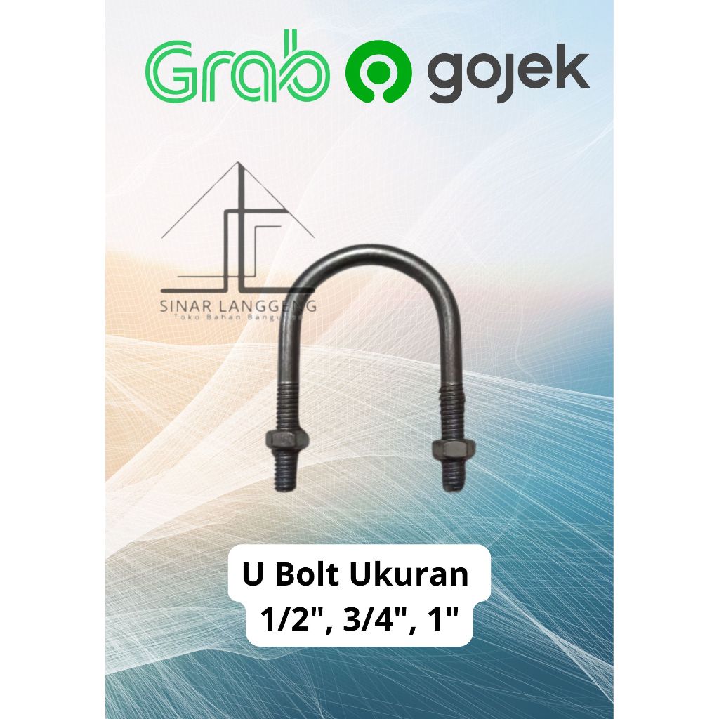 Jual Ubolt / U Bolt / Klem Pipa / Clamp Galvanis ukuran 1 x 1/4, 3/4 x ...
