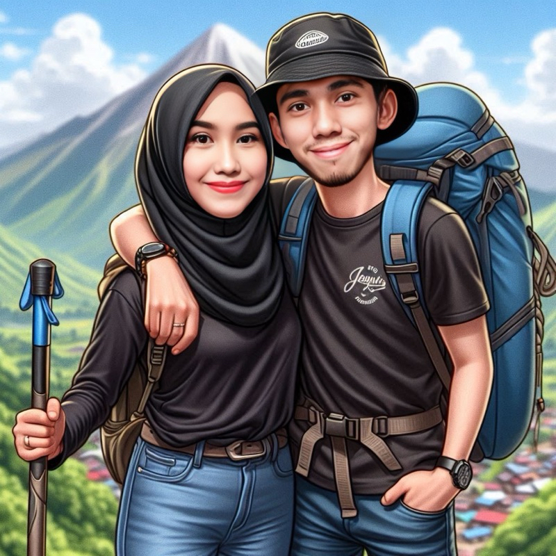 Jual Edit Foto karikatur 3D Tema Nanjak Gunung + pengerjaan express ...