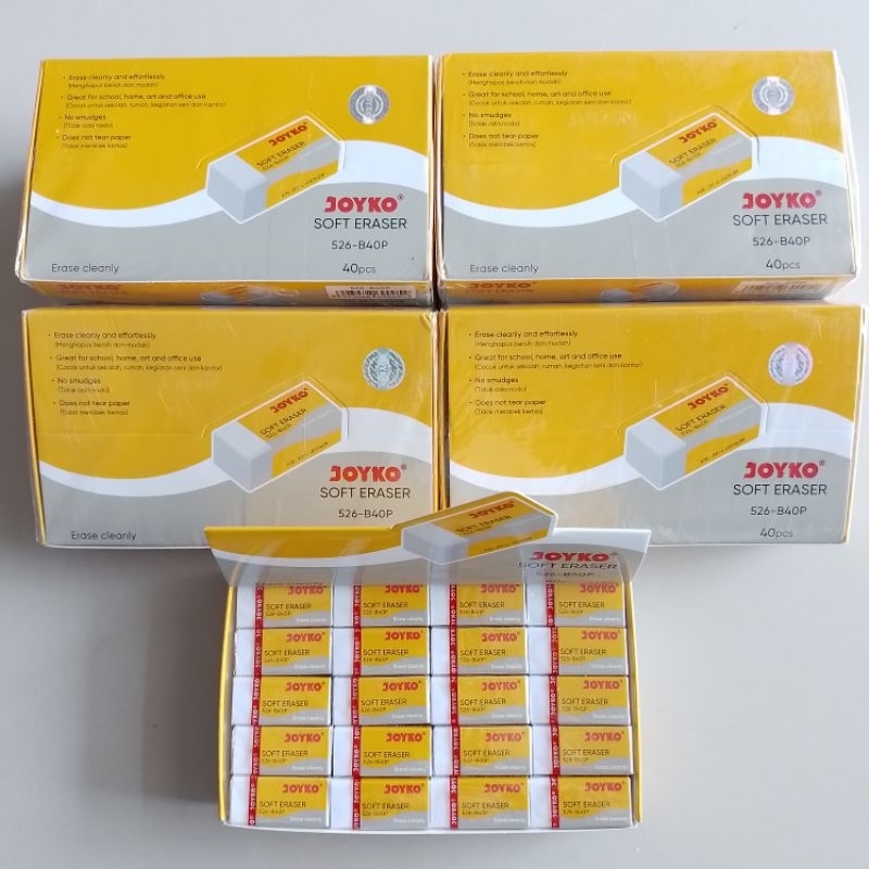 Jual Penghapus Eraser Joyko 526 B40P Kecil Putih ( 40 Pcs ) [ Original ] | Shopee Indonesia