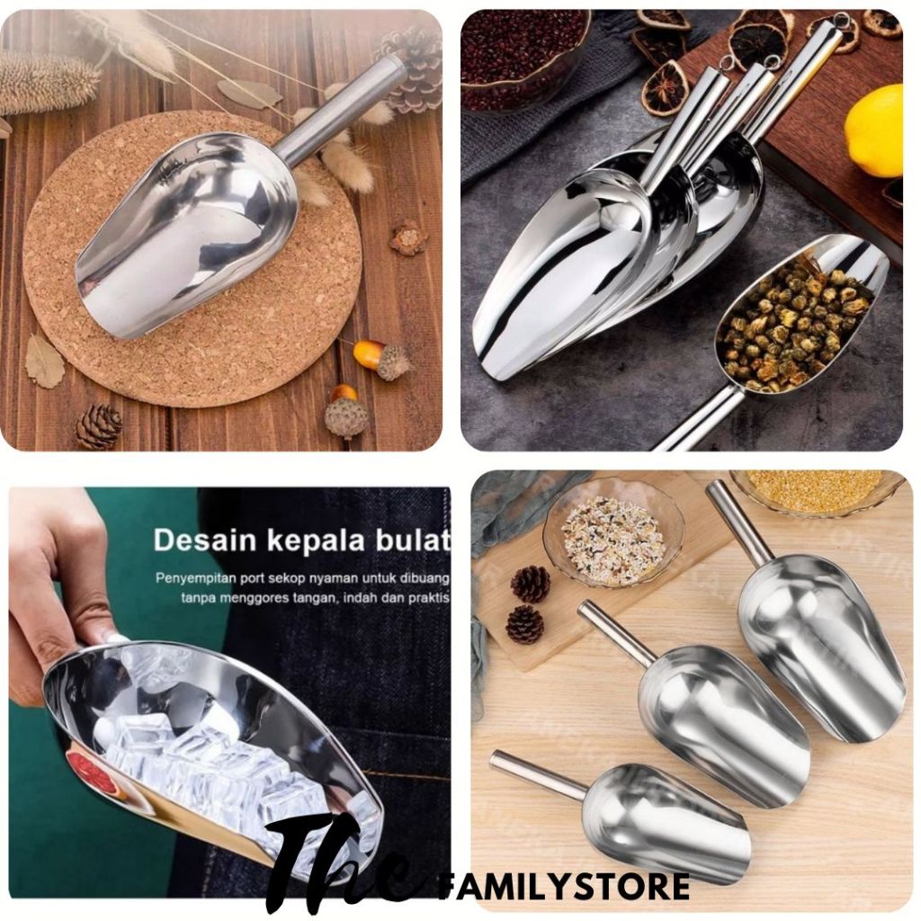 Jual Sendok Es Batu Stainless / Sekop Serokan Tepung Biji Kopi Beras ...