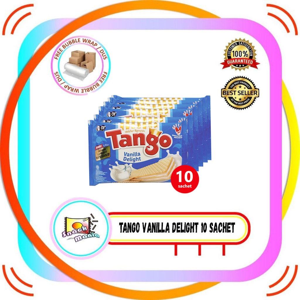 Jual Tango Wafer Vanilla Delight 17 g x 10 Sachet Wafer Susu Vanila ...