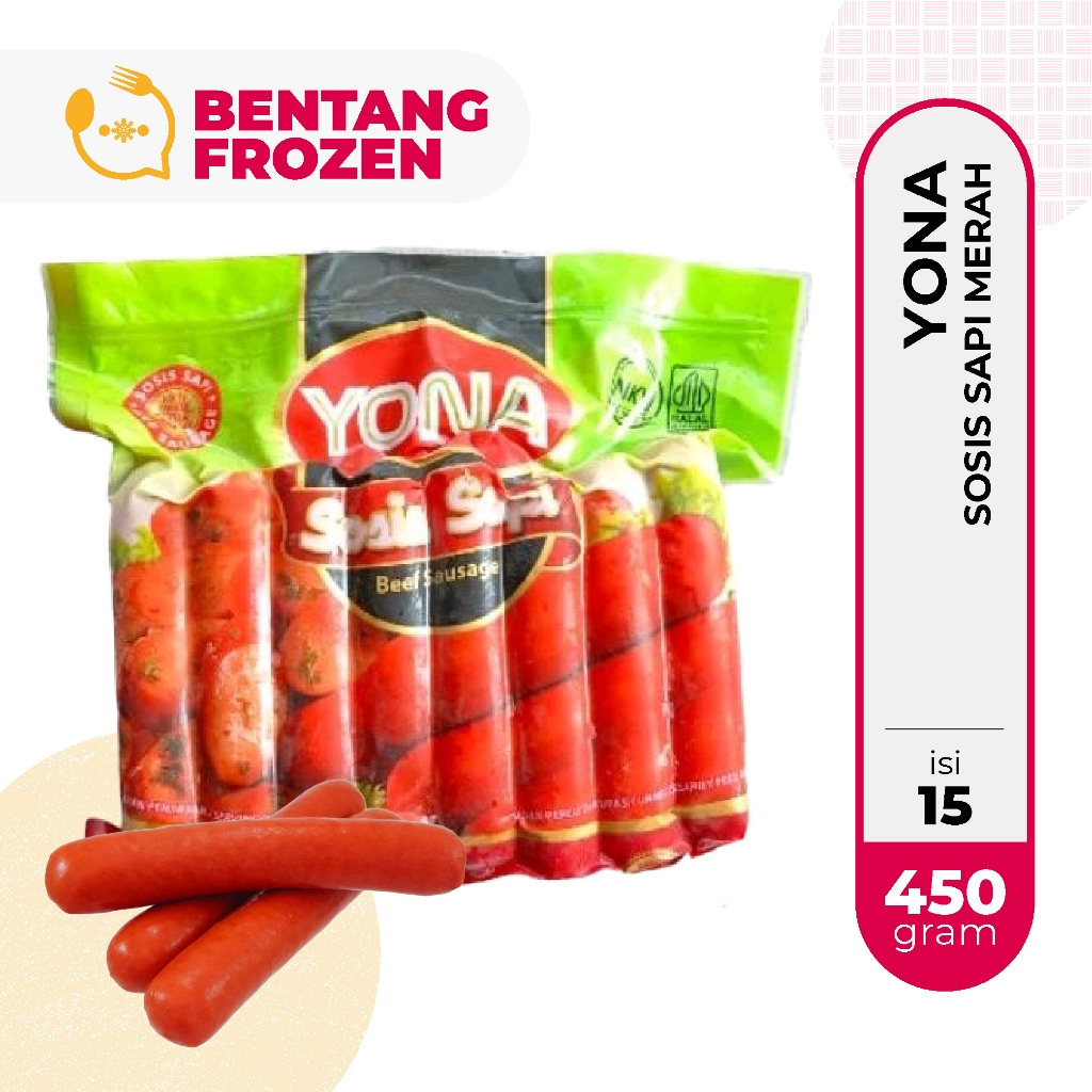 Jual Yona Sosis Sapi Merah 450gr Isi 15 | Shopee Indonesia