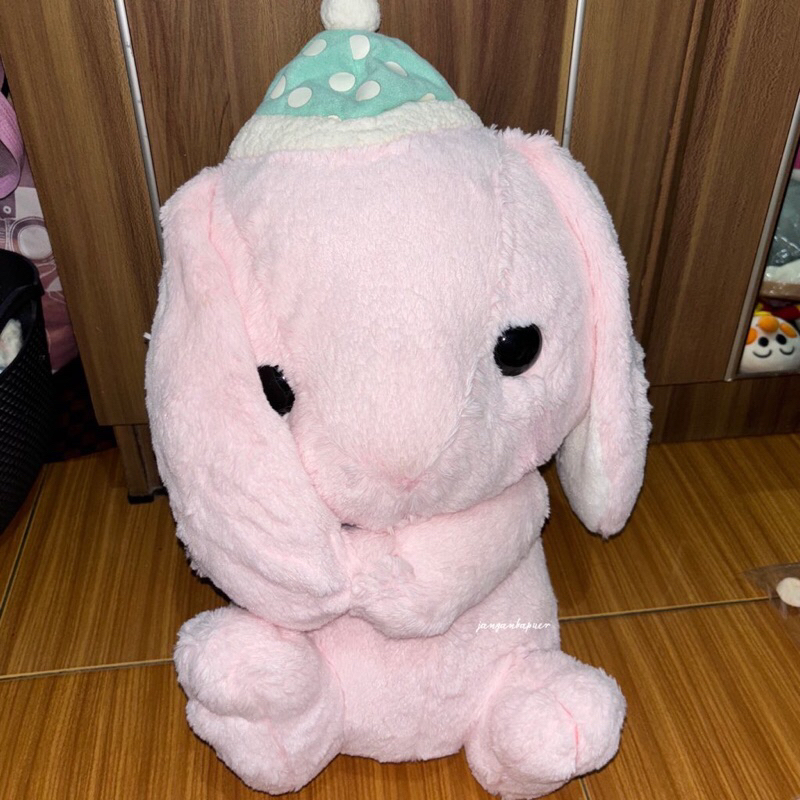 Jual Boneka Loppy amuse bunny kelinci pegang telinga pipi pink 40cm ...