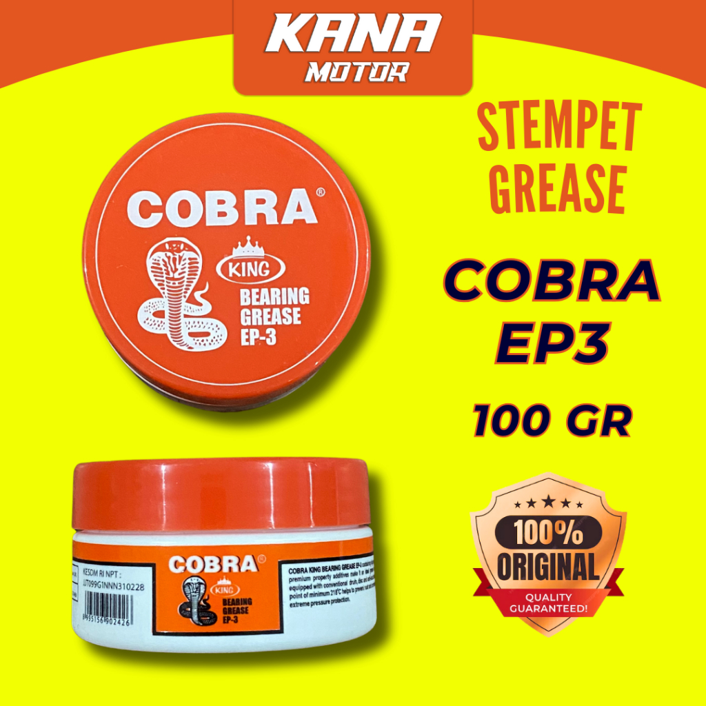 Jual STEMPET GREASE GEMUK PELUMAS EP-3 COBRA KING KECIL ( 100 GR ...