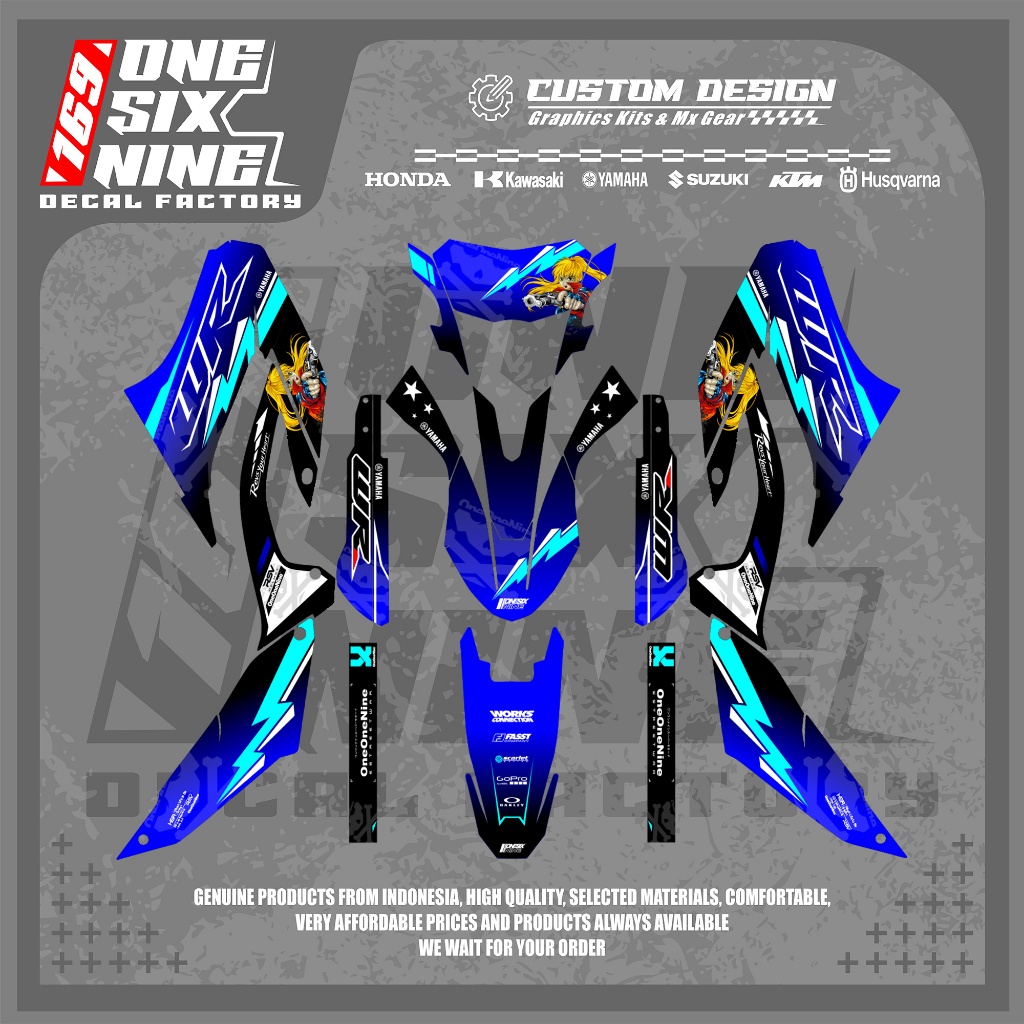 Jual Decal Yamaha Wr 155 Hitam Biru - Decal Custom Yamaha Wr 155 ...