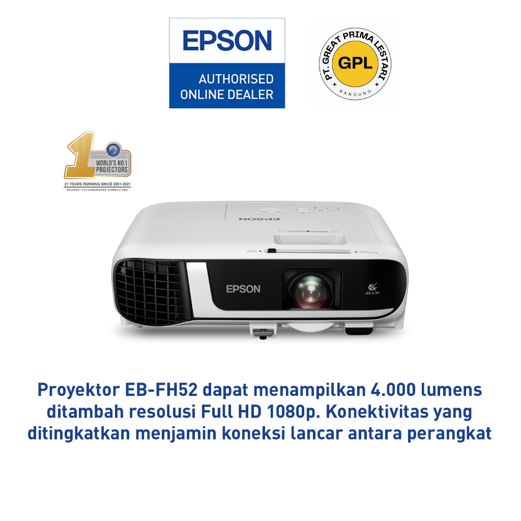 Jual EPSON PROJECTOR EPSON EB-FH52 EB FH52 PROYEKTOR EPSON FH52 - RESMI | Shopee Indonesia