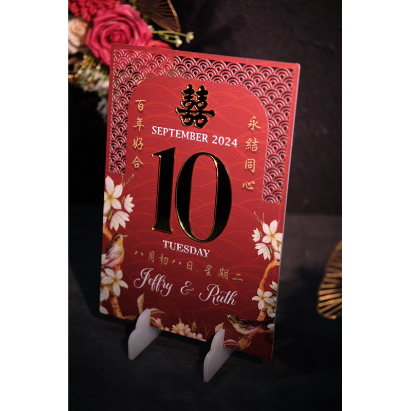 Jual Wedding Calendar / Kalender Sangjit Acrylic Phoenix Type Custom ...