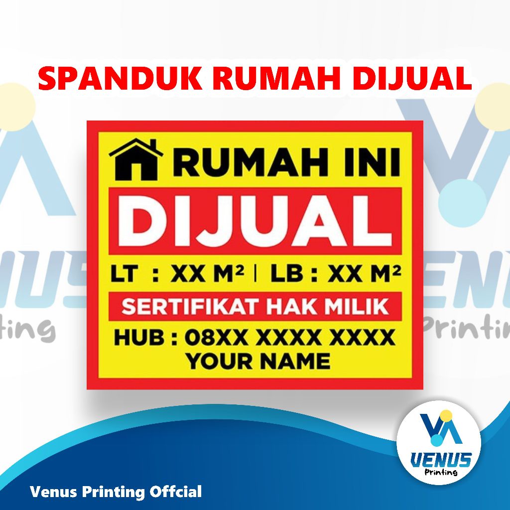 Jual Cetak Spanduk Rumah Dijual / Ruko Disewakan / Banner Rumah ...