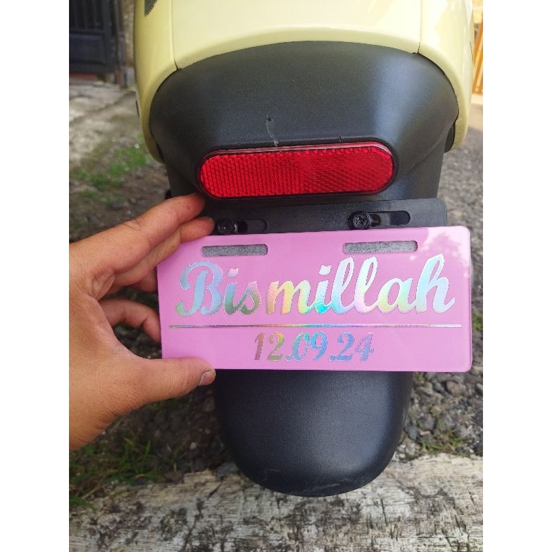 Jual PLAT NOMOR SEPEDA LISTRIK HOLOGRAM PINK BISA CUSTOM NAMA SENDIRI ...
