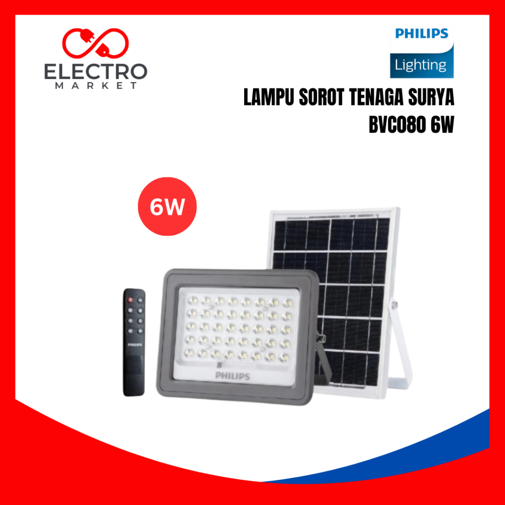 Jual Philips BVC080 LED9 Solar Floodlight 4W 6W Watt- Lampu Sorot ...