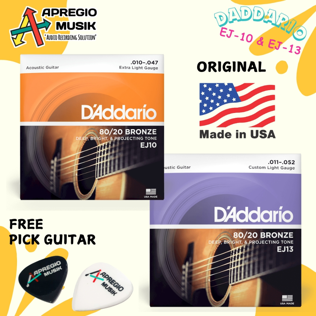 Jual Daddario EJ10 EJ13 010 011 Senar Gitar Akustik Strings Dadario ...