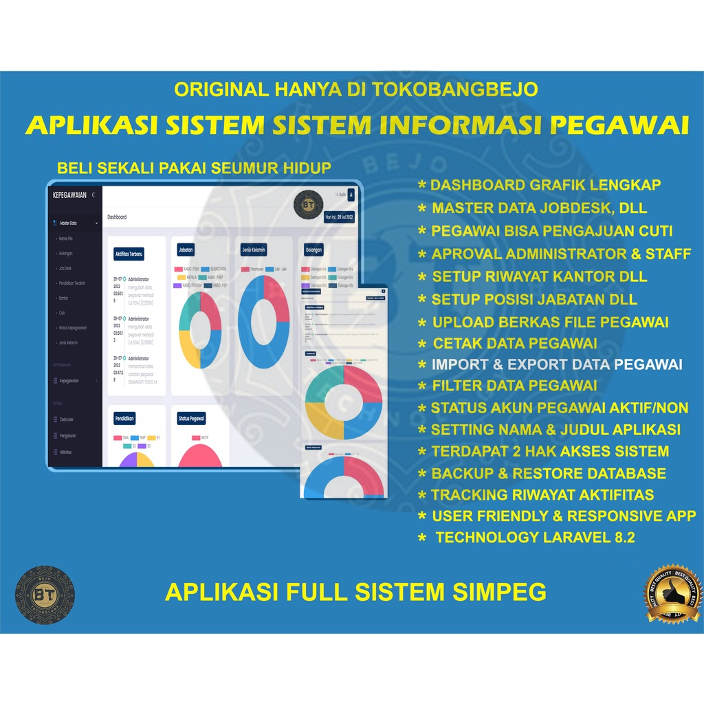 Jual APLIKASI SISTEM INFORMASI PEGAWAI SIMPEG SIAP PAKAI LENGKAP ...