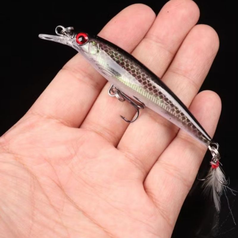 Jual MINOW SINKING 9CM 7GRAM BENTUK IKAN EKOR BULU UMPAN CASTING ...