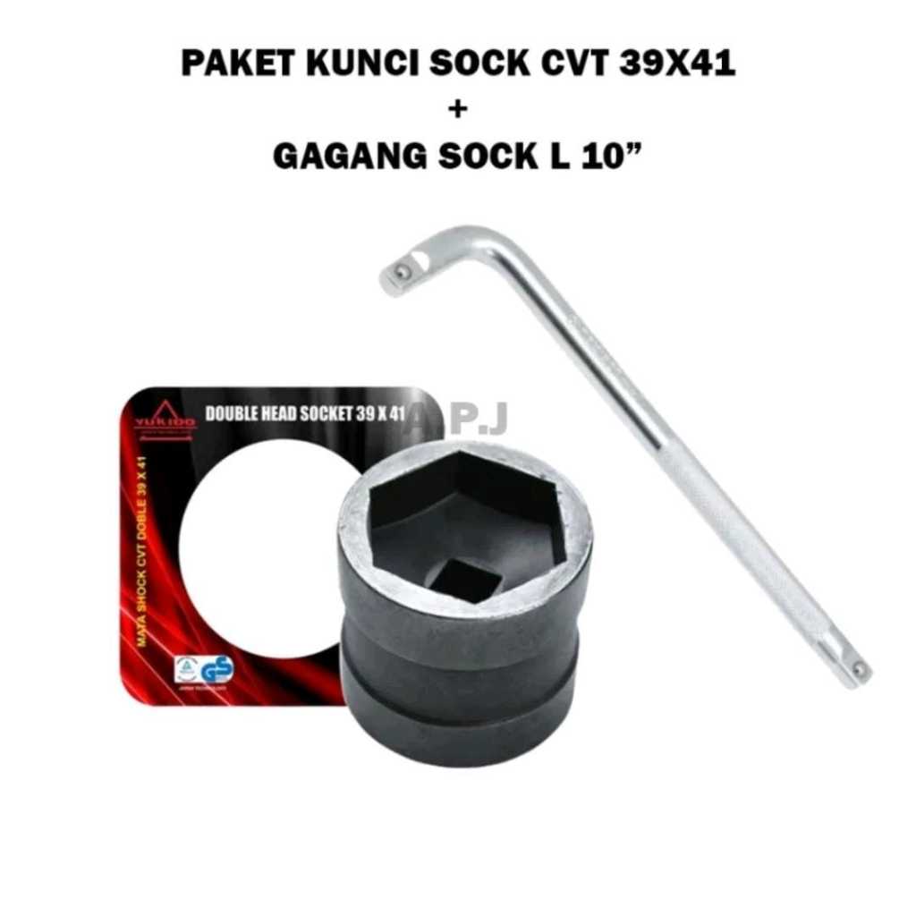 Jual Double Head Socket Kunci Sock cvt Double Ukuran 39 x 41 Cocok Untuk Buka CVT Brand YUKIDO ...