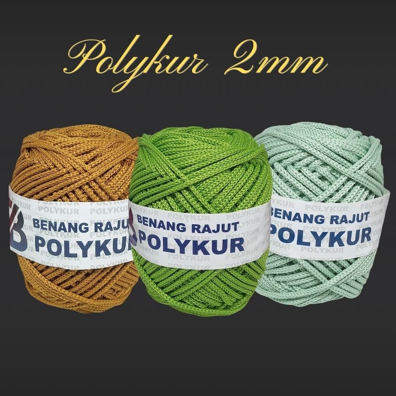 Jual BENANG RAJUT POLYKUR/POLYESTER 2MM 100GRAM | Shopee Indonesia