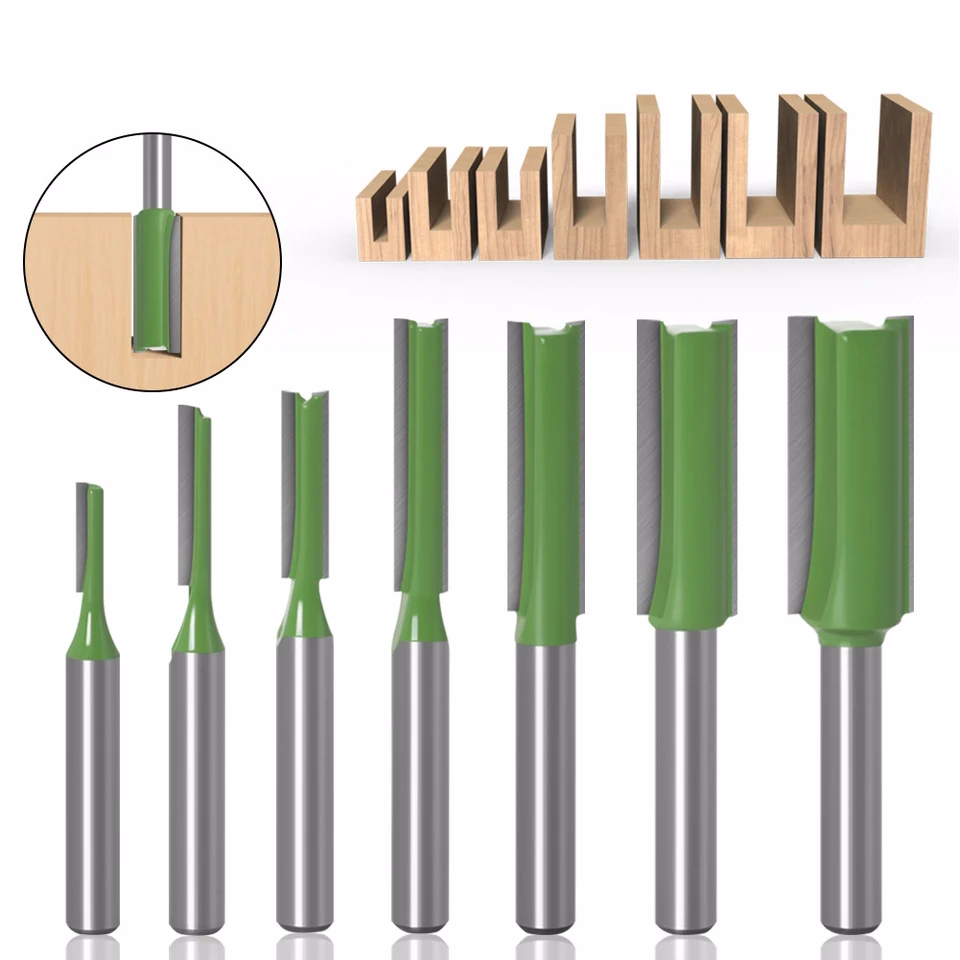 Jual Mata Router Kayu Straight Bits Shank 1/4 3mm 6mm 10mm 12mm ...