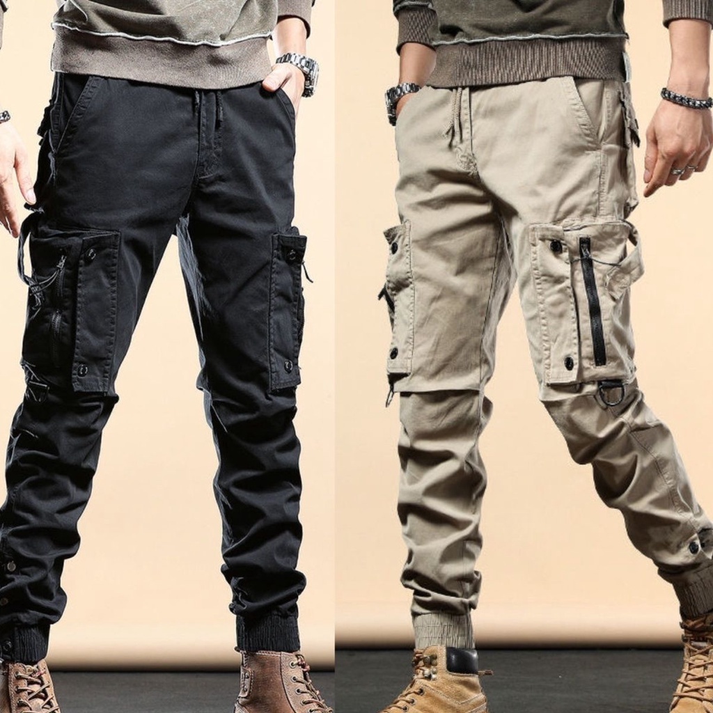 Jual CELANA JOGGER CELANA JOGGER CARGO CELANA PANJANG PRIA JOGER ZIPER KANCING | Shopee Indonesia