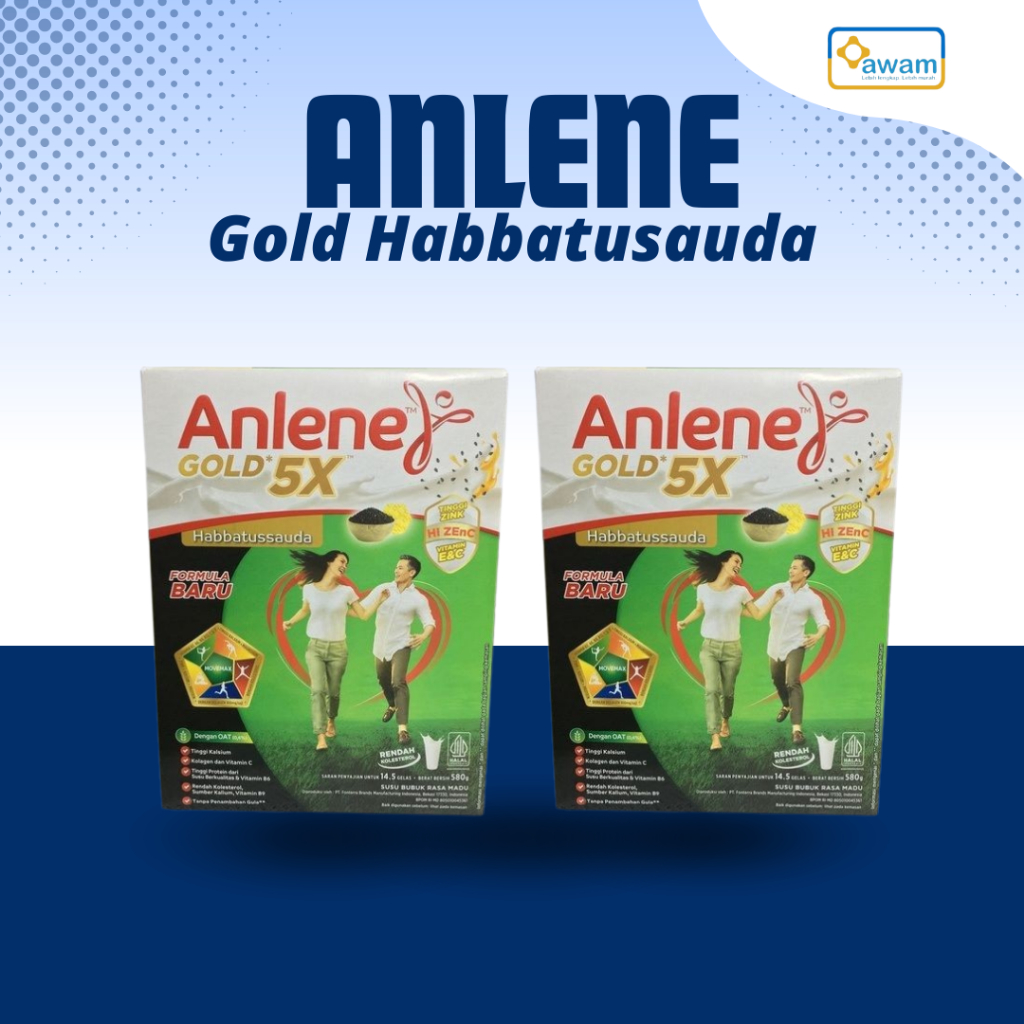 Jual Anlene Gold 5X Habbatussauda Susu Bubuk Dewasa - Nutrisi Tinggi ...