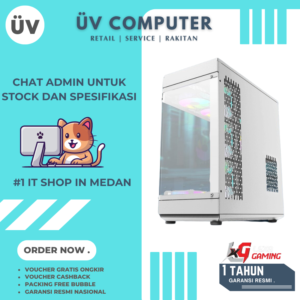 Jual Casing PC Komputer Hose Lexa Gaming Ocean Artic | Full Tower | E ...