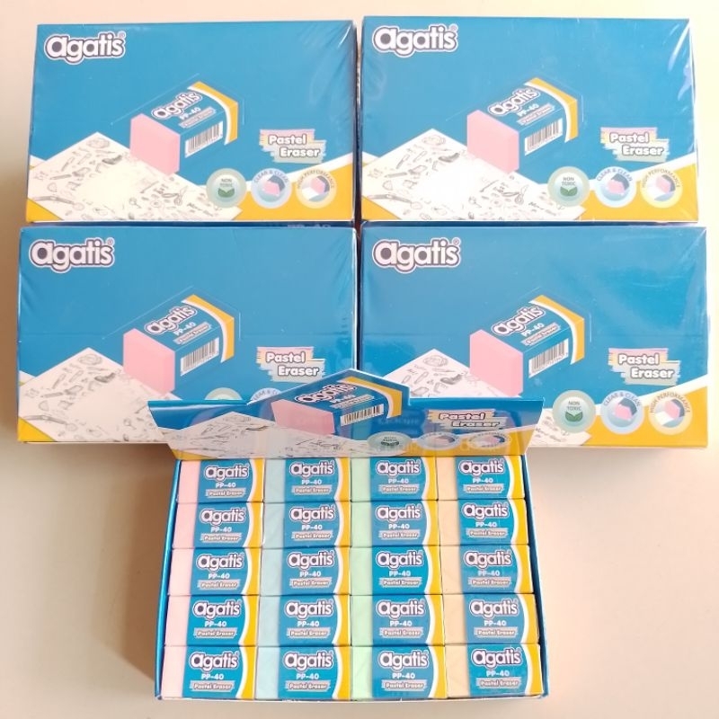 Jual Penghapus Eraser Agatis Kecil Mix Warna Pastel ( 40 Pcs ...