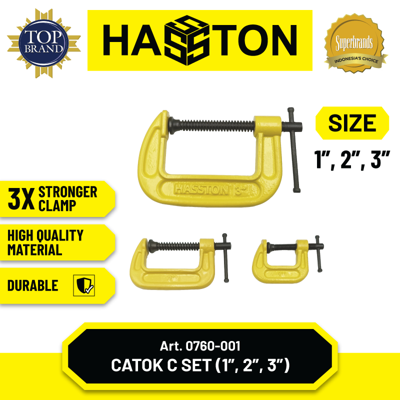 Jual Hasston Alat Jepit Catok C / C-Clamp Klem C Kuning (0760) | Shopee ...