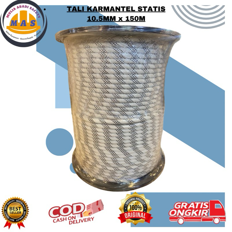 Jual TALI KARMANTEL STATIS 10,5MM x 150 METER/ Tali Karmantel Statis ...