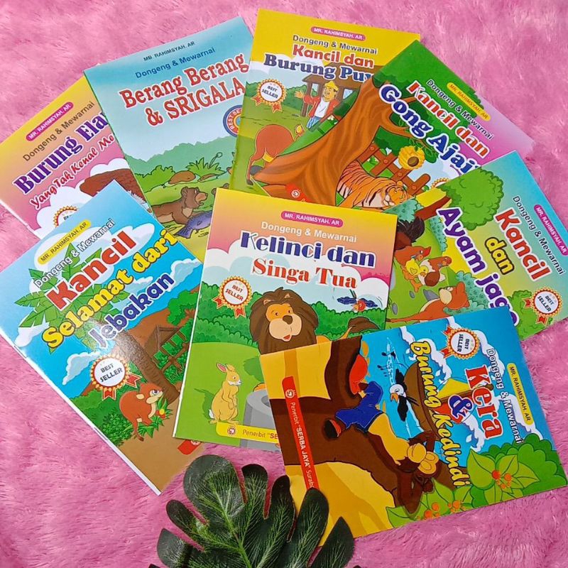 Jual Buku cerita dongeng dan mewarnai gambar kertas HVS | Shopee Indonesia