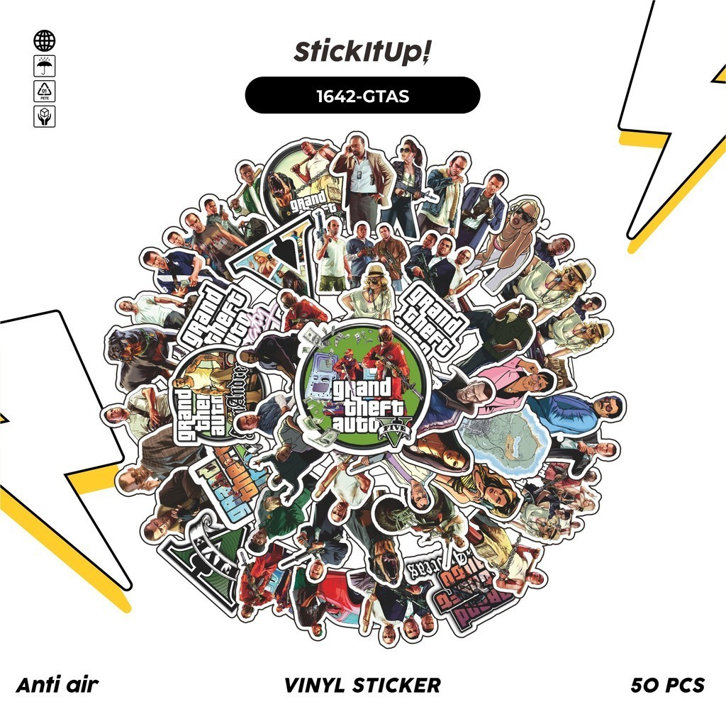 Jual COD 100 Pcs Stiker Pack GRAND THEFT AUTO GTA Lucu Aesthetic Vynil ...