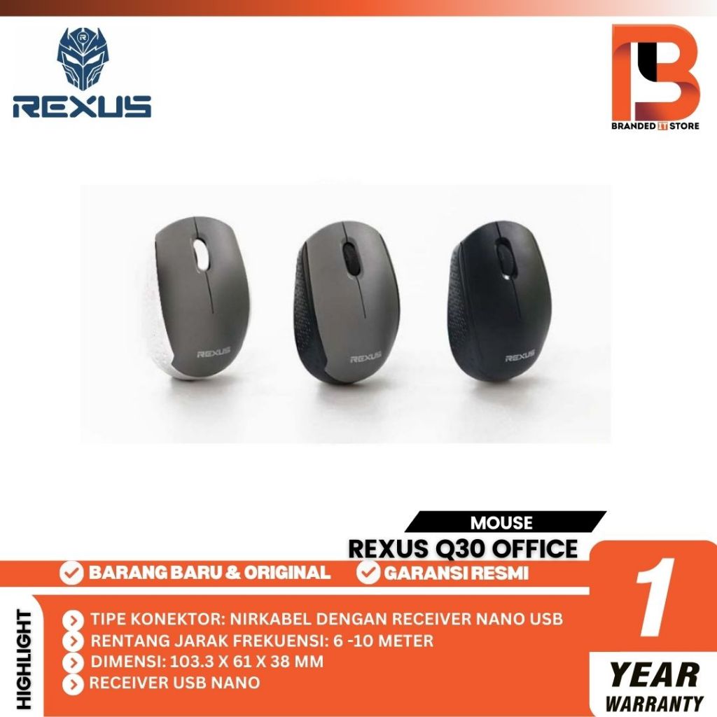 Jual Rexus Q30 Mouse Wireless Office Silent Click - Hitam | Shopee ...