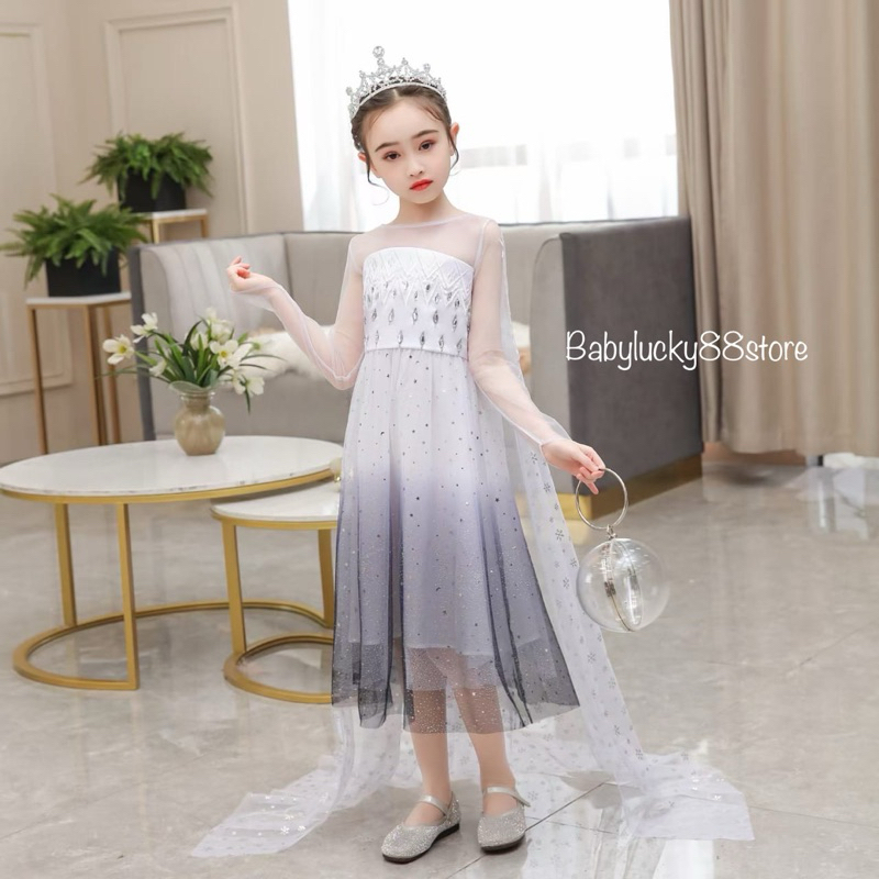 Jual F02 DRESS PRINCESS ELSA FROZEN KOSTUM ELSA KOSTUM FROZEN / DRESS ...