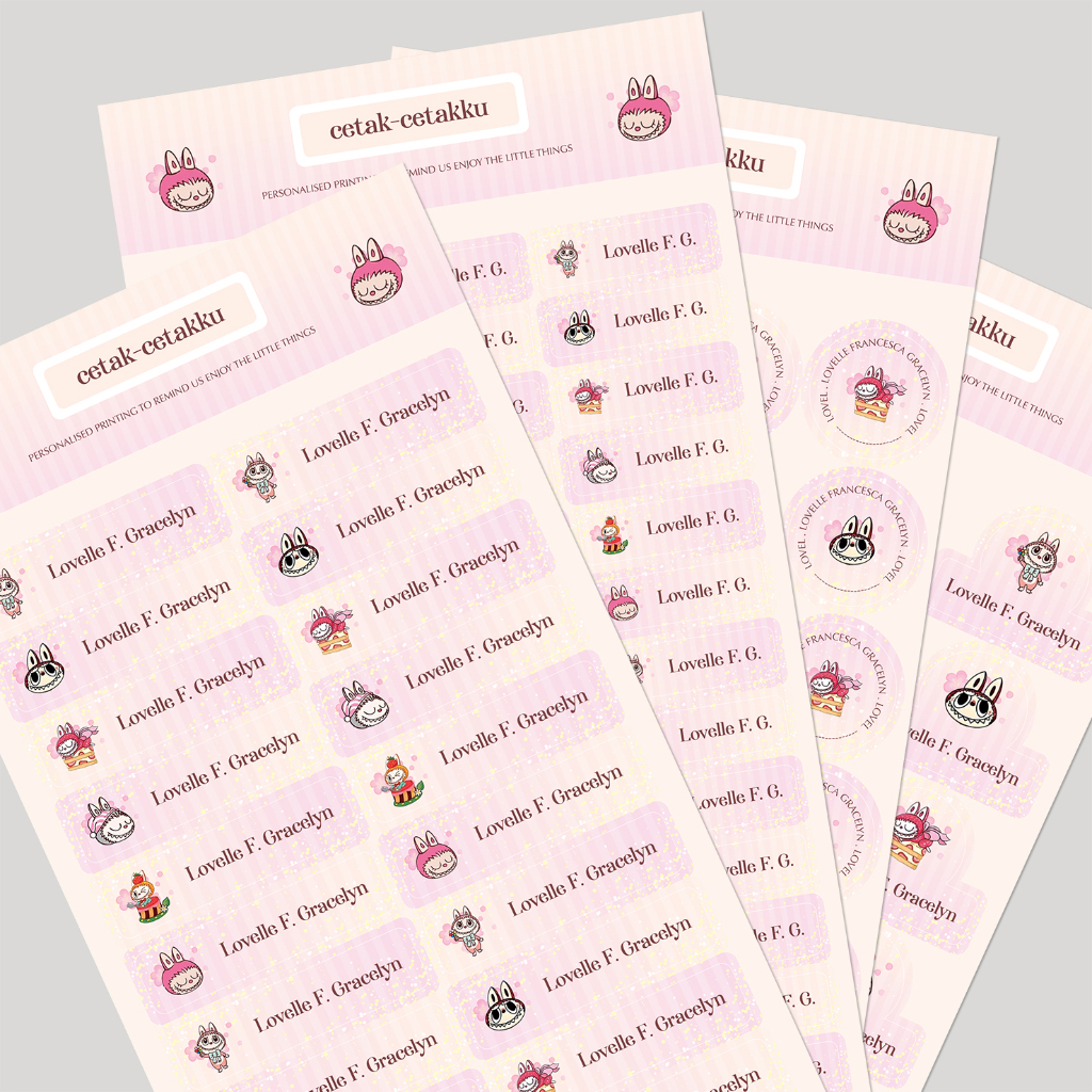 Jual LABUBU (for Girl) / COMBO PACK - 103 pcs / LABEL & STIKER NAMA ...