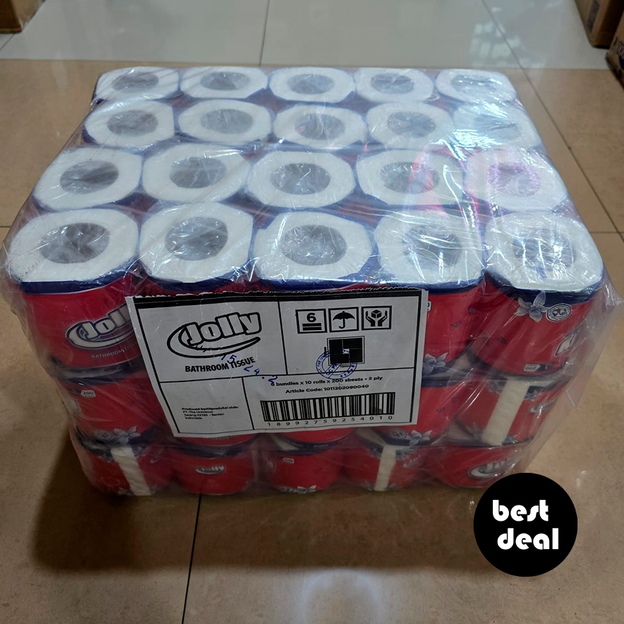 Jual (60 Pack) Jolly Bathroom Tissue Tisu Toilet (1 Roll 200 Sheets ...