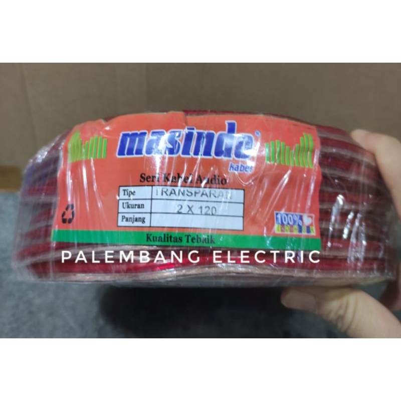 Jual kabel transparan 2x120 panjang 100 yard 80m serabut murah ...