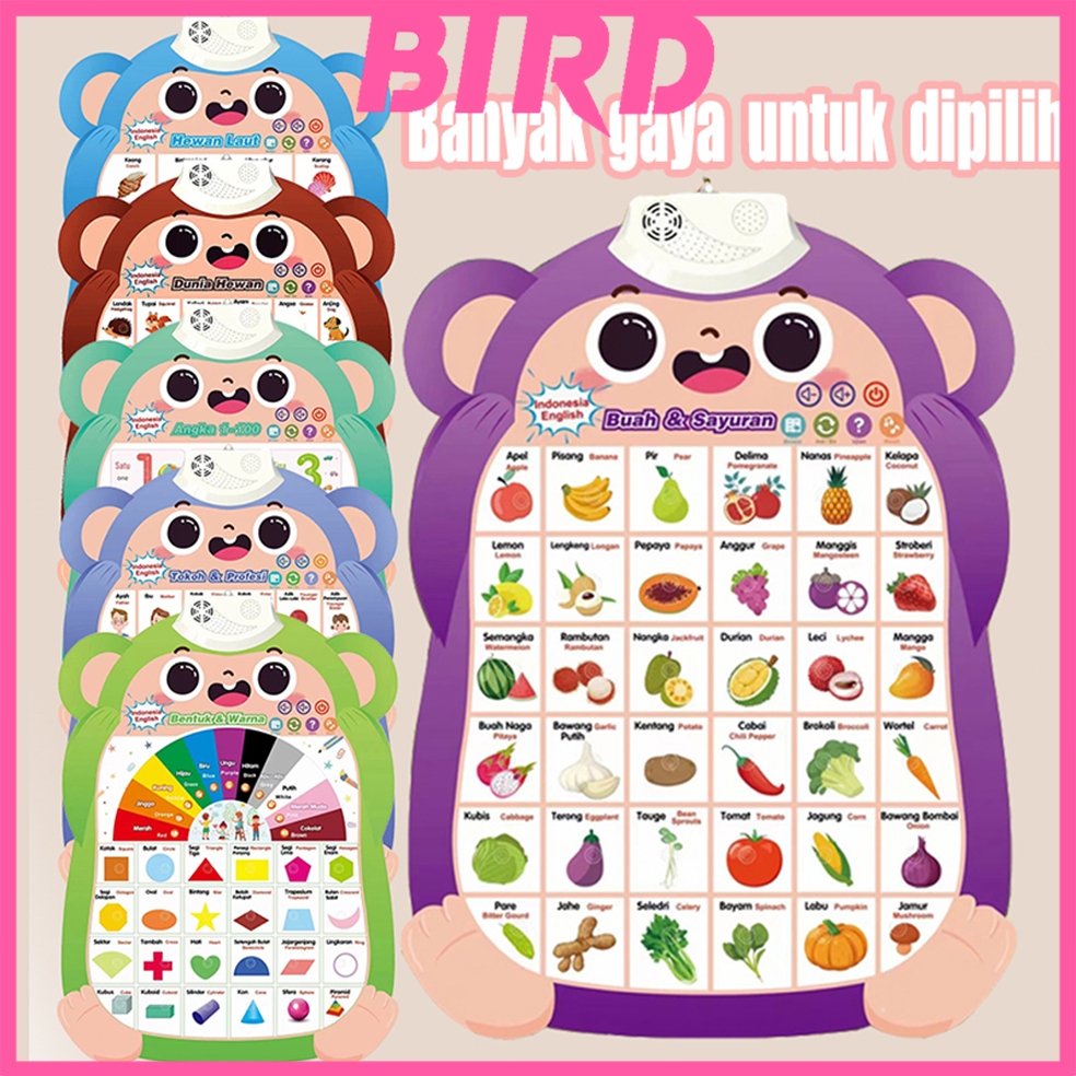 Jual BirdToys Poster Pendidikan Bayi Belajar Membaca & Mainan Gantung ...