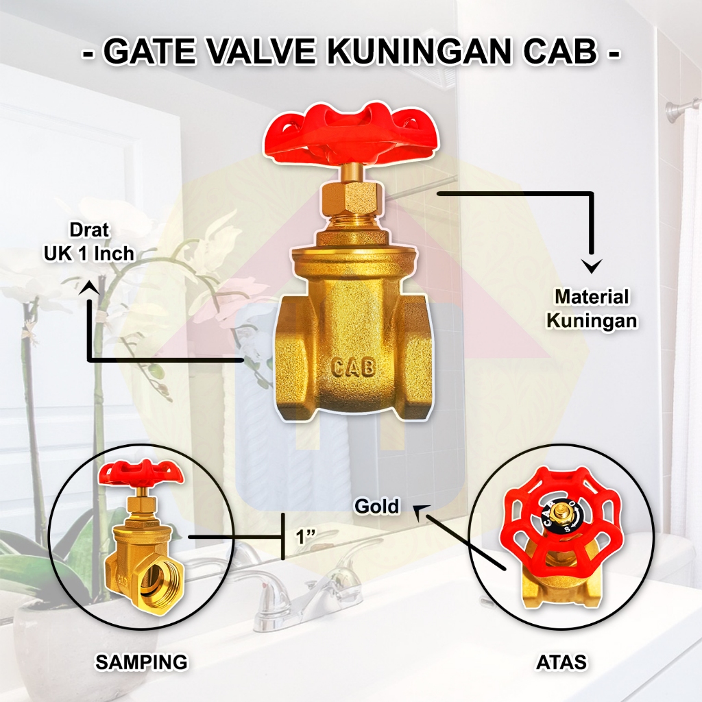 Jual WMS-GATE VALVE KUNINGAN 1 INCH FLO | Shopee Indonesia