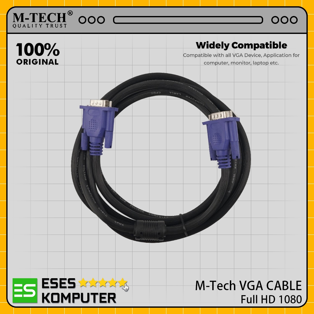 Jual M-Tech Kabel VGA to VGA Male Full HD High Quality | Shopee Indonesia