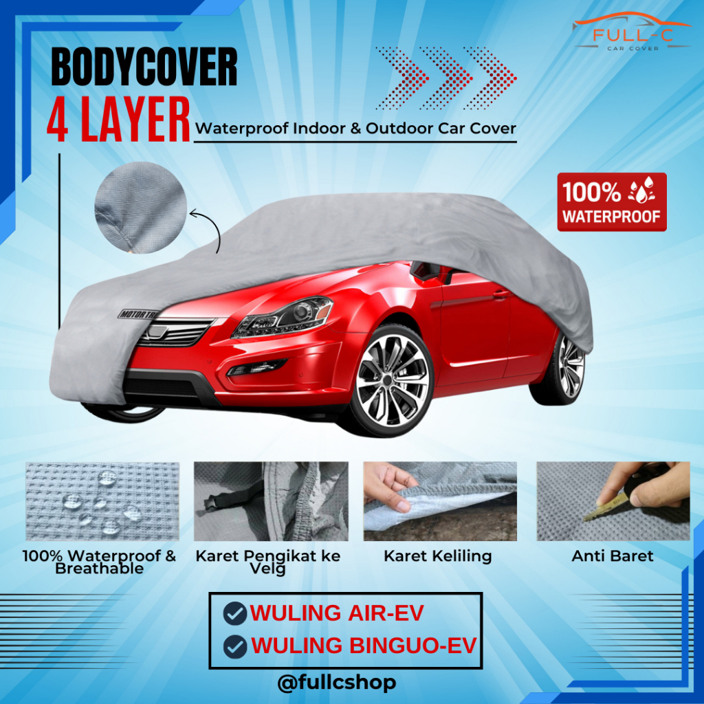 Jual FullC Cover penutup mobil 4 layer untuk wuling airev binguoev ...