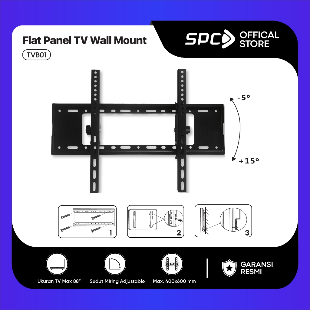 Jual SPC Bracket TV - Flat Panel TV Wall Mount TVB01 | 32 - 80 Inch ...