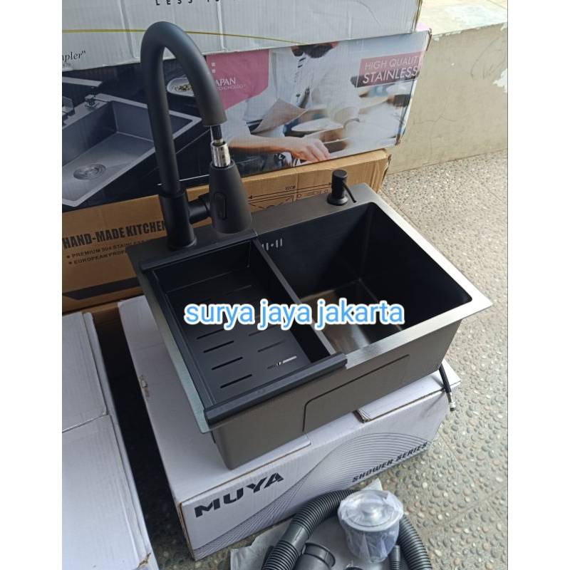 Jual Paket komplit kitchen sink Muya 5040 Hitam/ paket komplit kitchen ...
