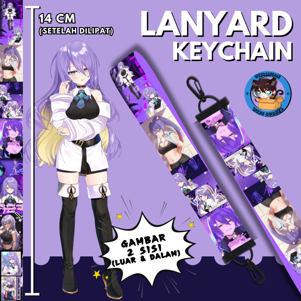 Jual Lanyard Strap Anime 2 Sisi / Moona Hoshoniva Hololive / Lanyard ...