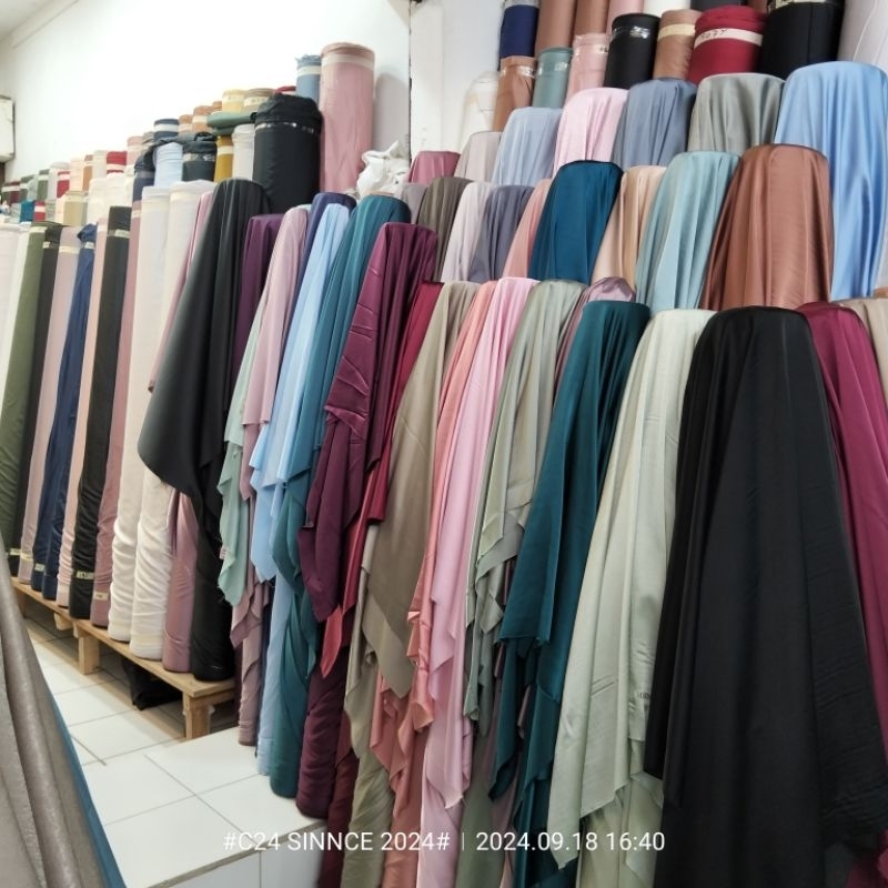 Jual Harga/1 m | Kain Satin / Santorini Luxury / Kain Furing Meteran ...