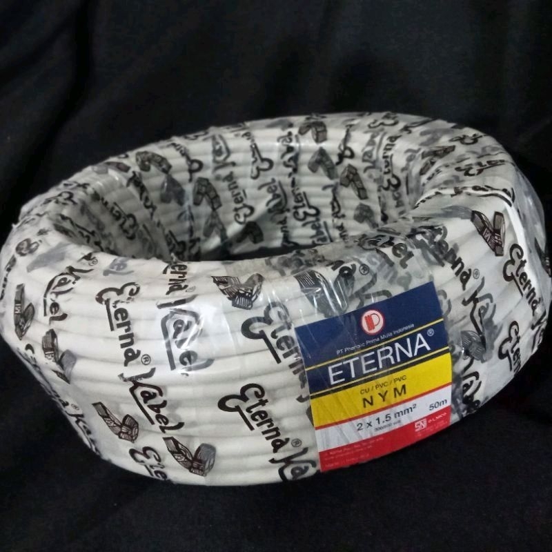 Jual KABEL LISTRIK MEREK ETERNA NYM Ukuran 2×1,5 mm² Panjang 50 meter ...