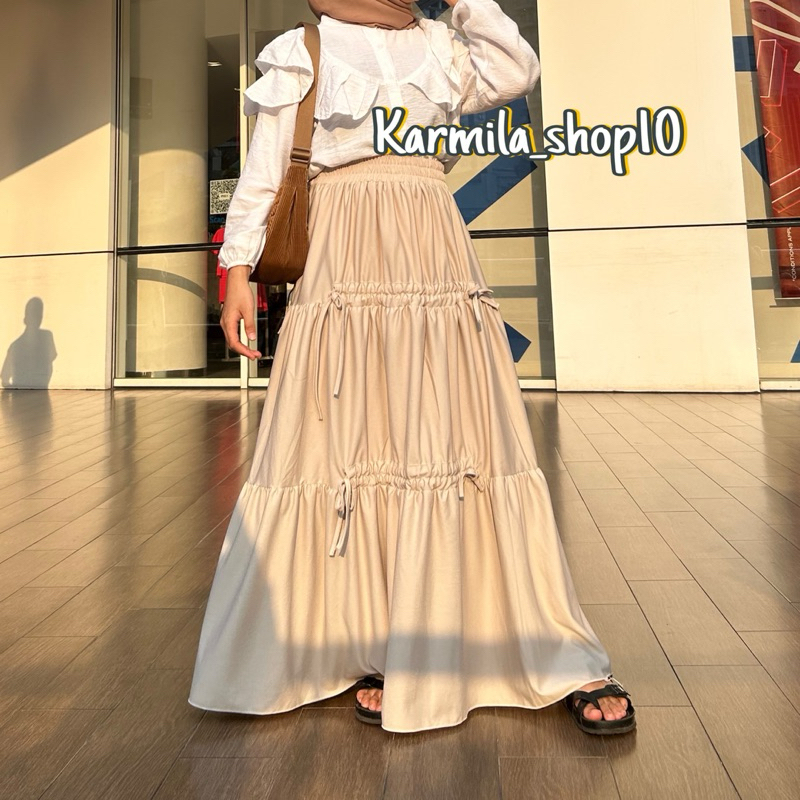 Jual Rok Skirt SERUT hyget Pearly / Rok Serut Korean / Rok Susun Pita ...