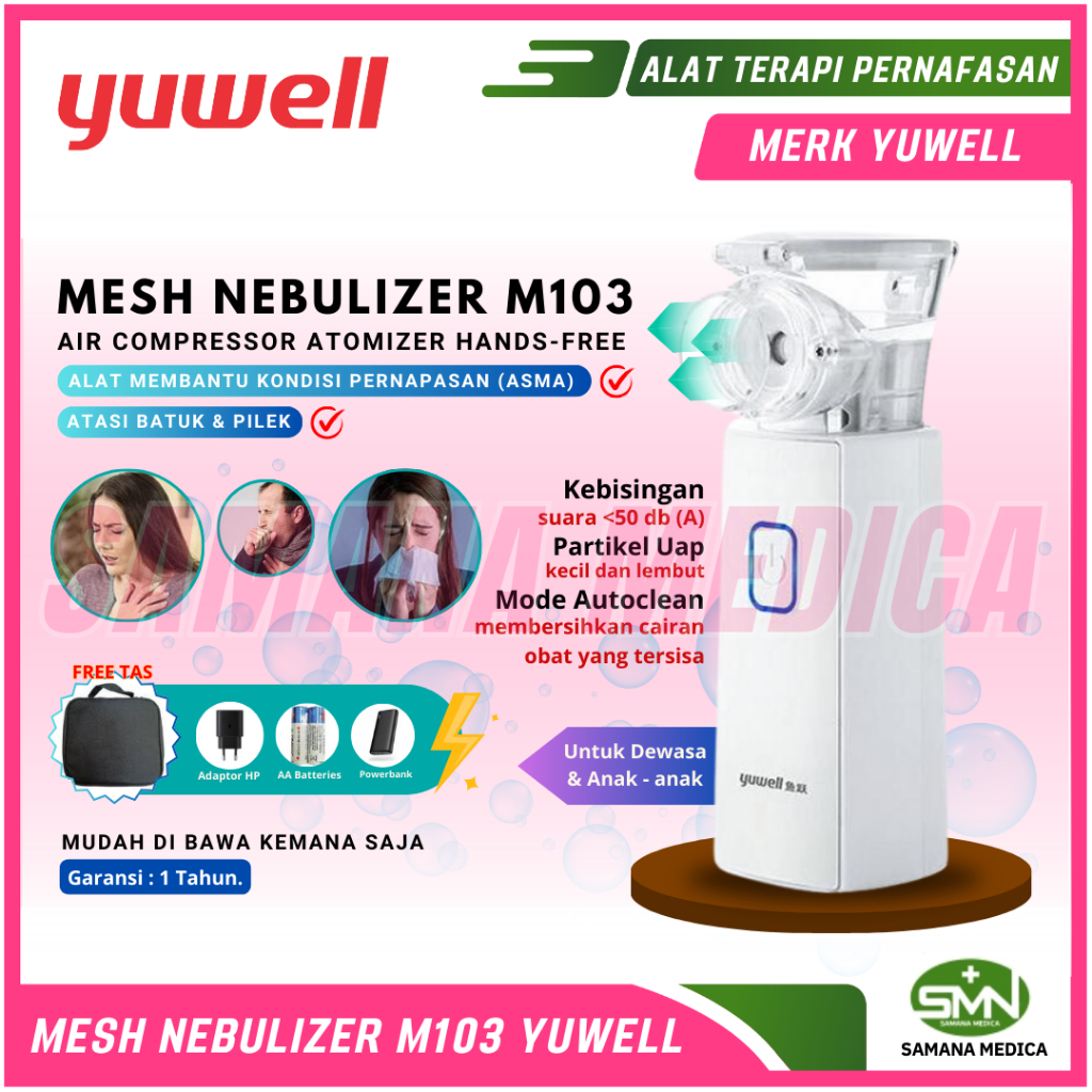 Jual Nebulizer Mesh ONEMED M102, YUWELL M103 - Alat Uap Portable ONEMED ...