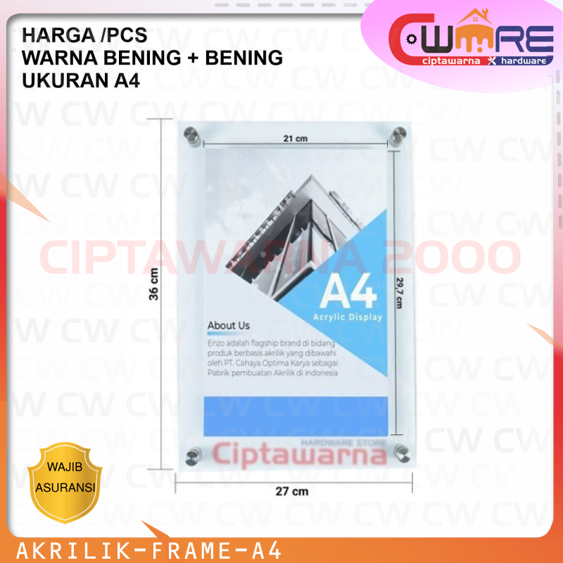 Jual Frame Bingkai Display Poster Akrilik Brosur Iklan Katalog Menu ...