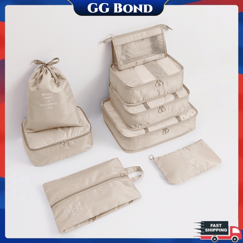 Jual 8in1 Set Tas Travel Organizer Packing Cubes Set 8Pcs Waterproof ...